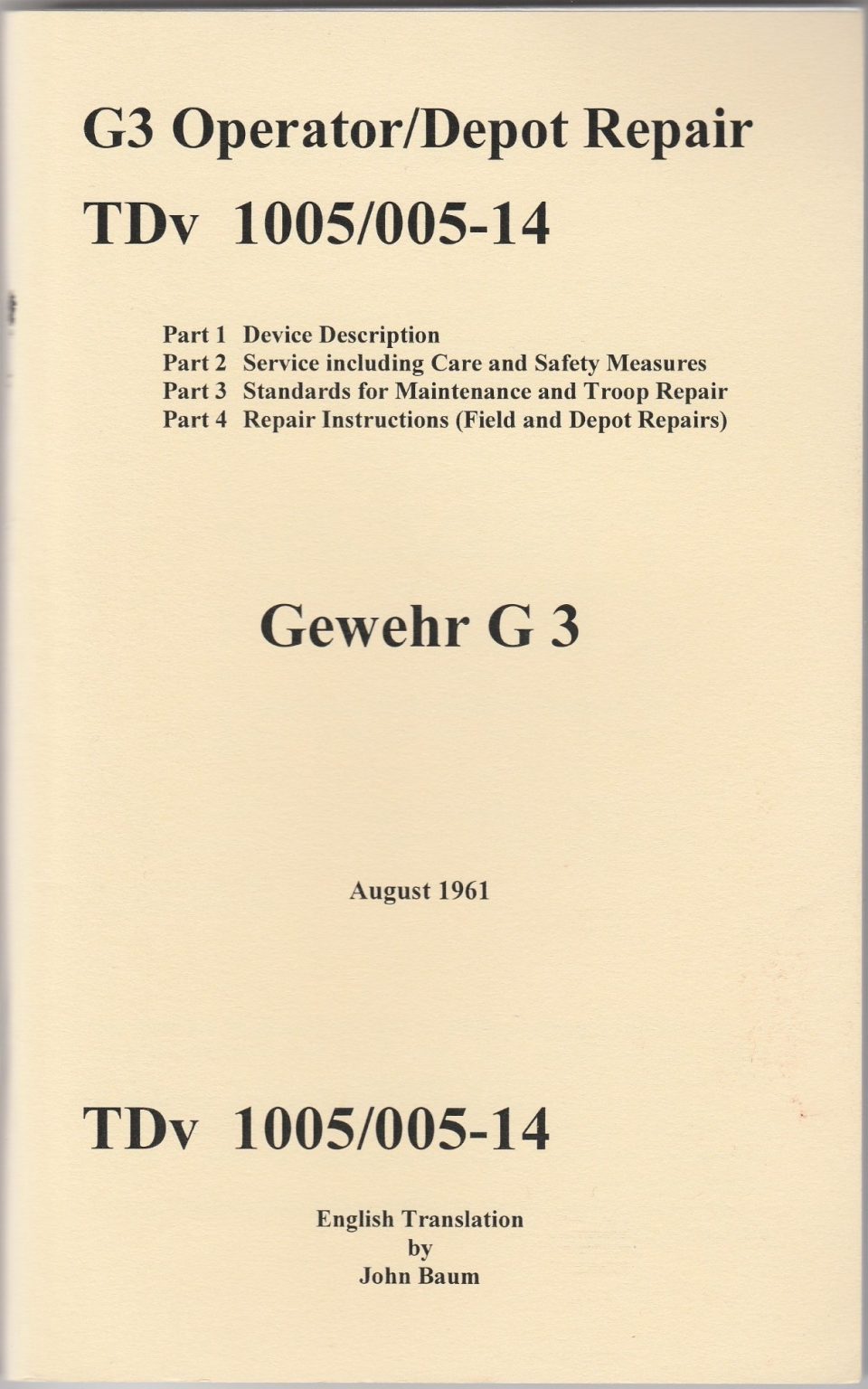 G3 Operator/Depot Repair - Tdv 1005/005-14 Gewehr G3 - TheGunMag - The Official Gun Magazine of ...